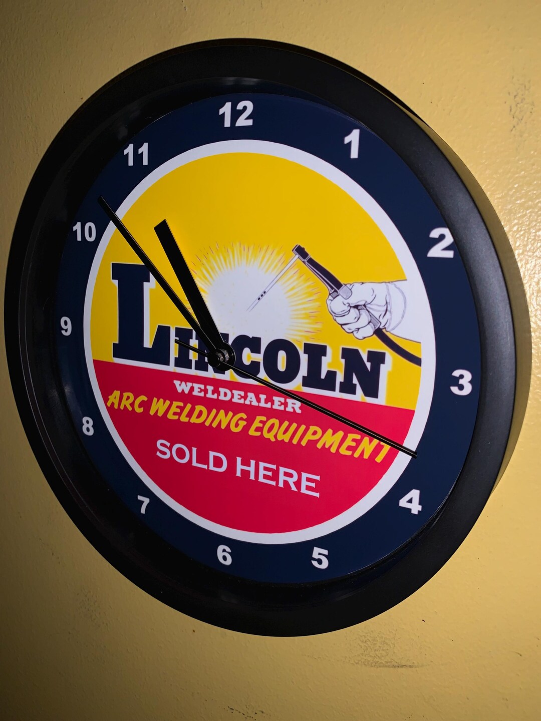 Lincoln Welder Fabricating Shop Garage Bar Advertising Man Cave Clock ...