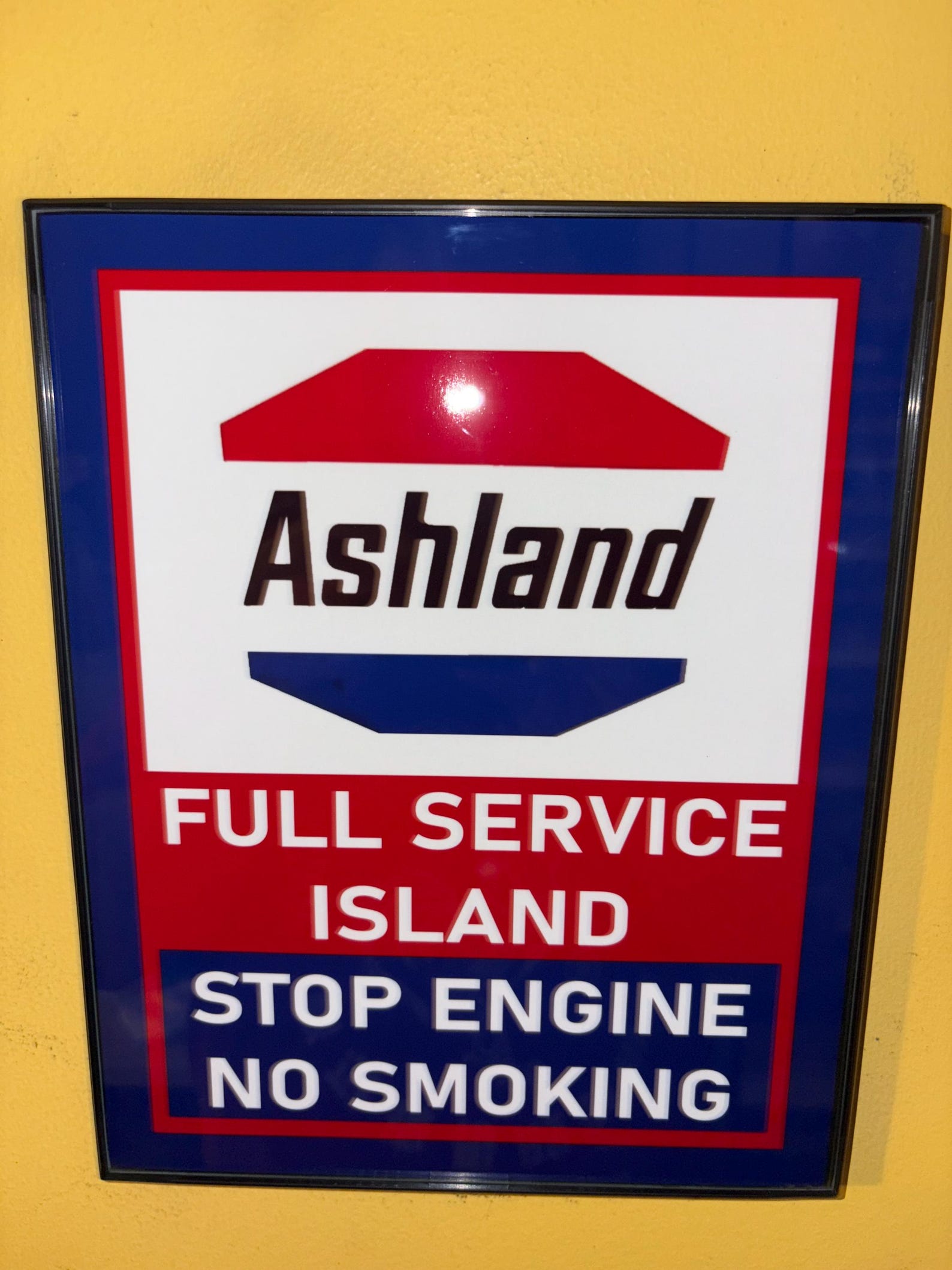 Ashland Filling Station Motor Oil Service Gas Station Garage Bar Framed ...