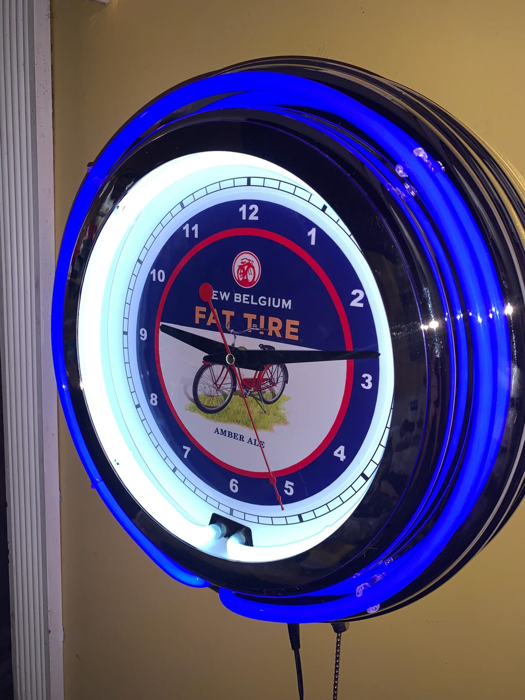Fat Tire Beer Bar BLUE Neon Wall Clock Advertising Man Cave Sign - Etsy