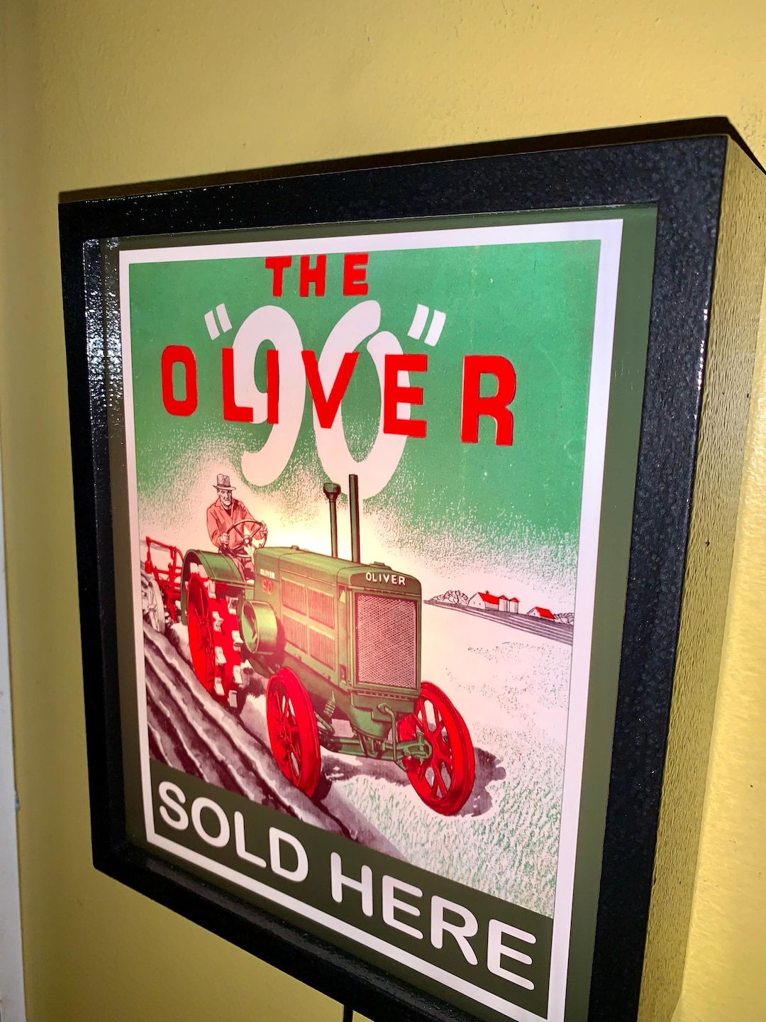 The Oliver 90 Farm Tractor Barn Garage Dealership Bar Man Cave Lighted ...