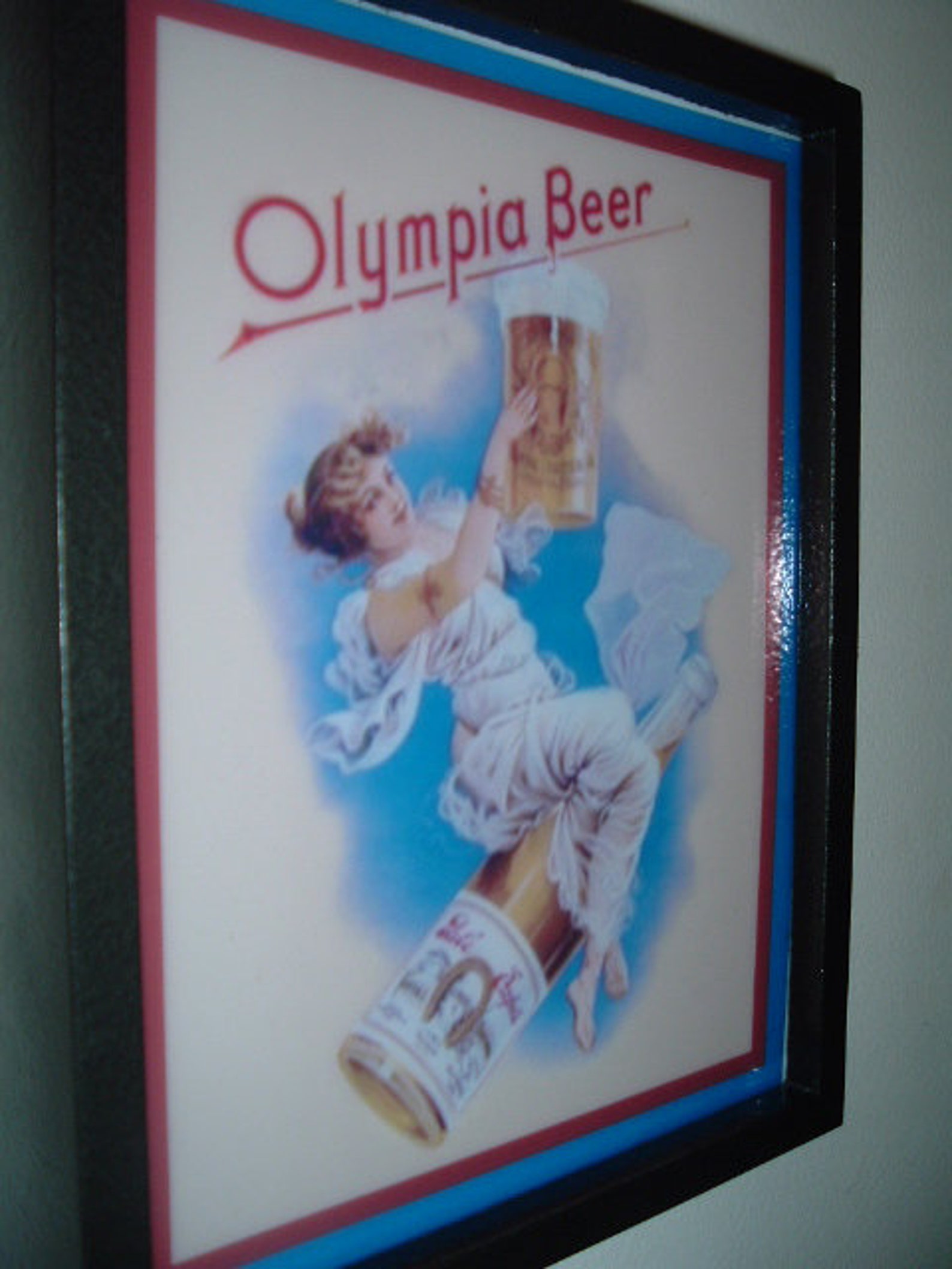 Olympia OLY Gibson Girl Beer Bar Man Cave Retro Lighted Advertising ...
