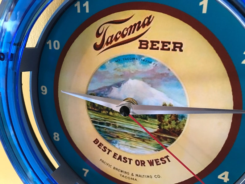 Tacoma Beer Man Cave Bar Neon Wall Clock Man Cave Sign - Etsy