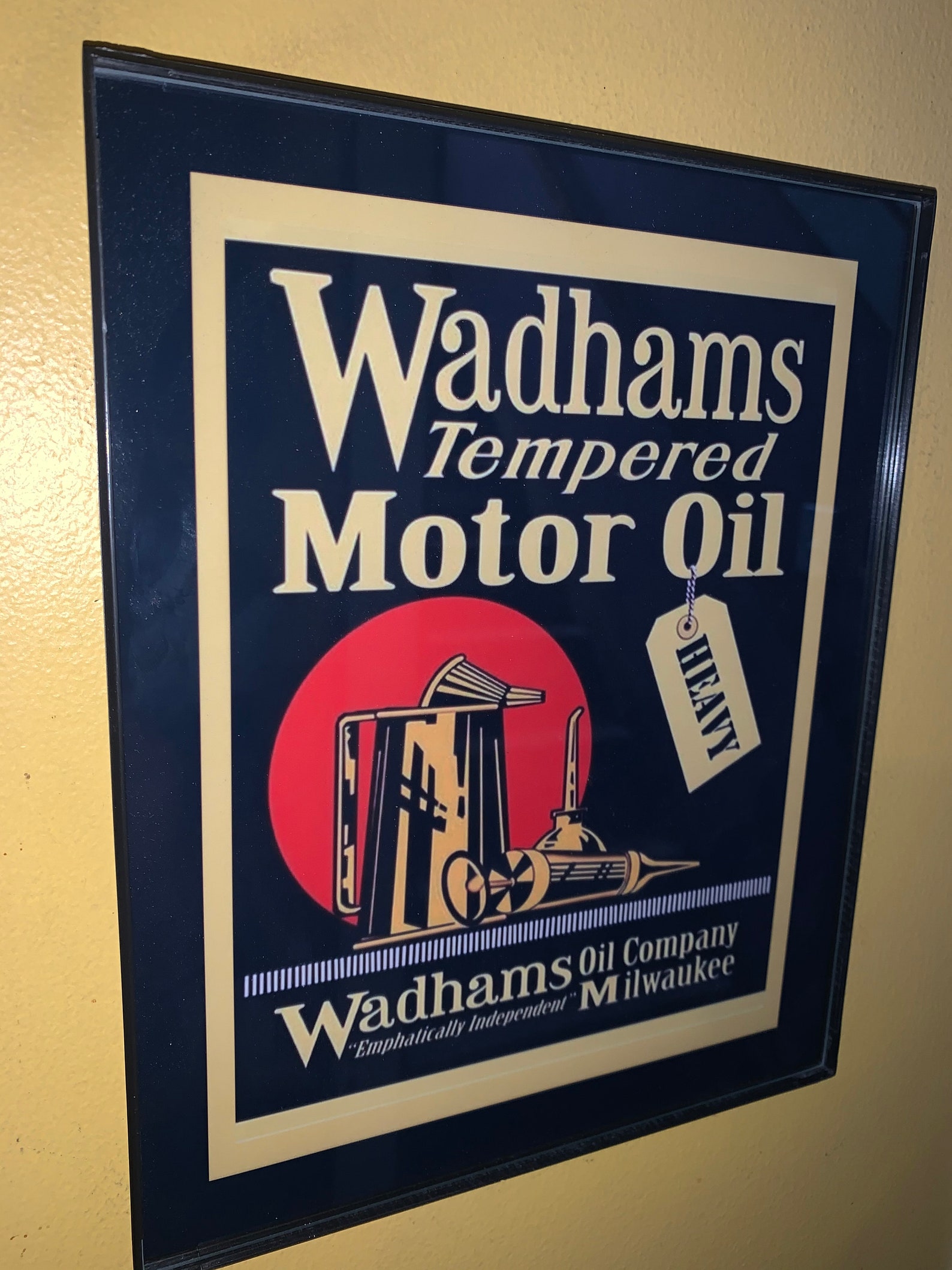 Wadhams Motor Oil Gas Service Station Mechanic Garage Bar Framed ...