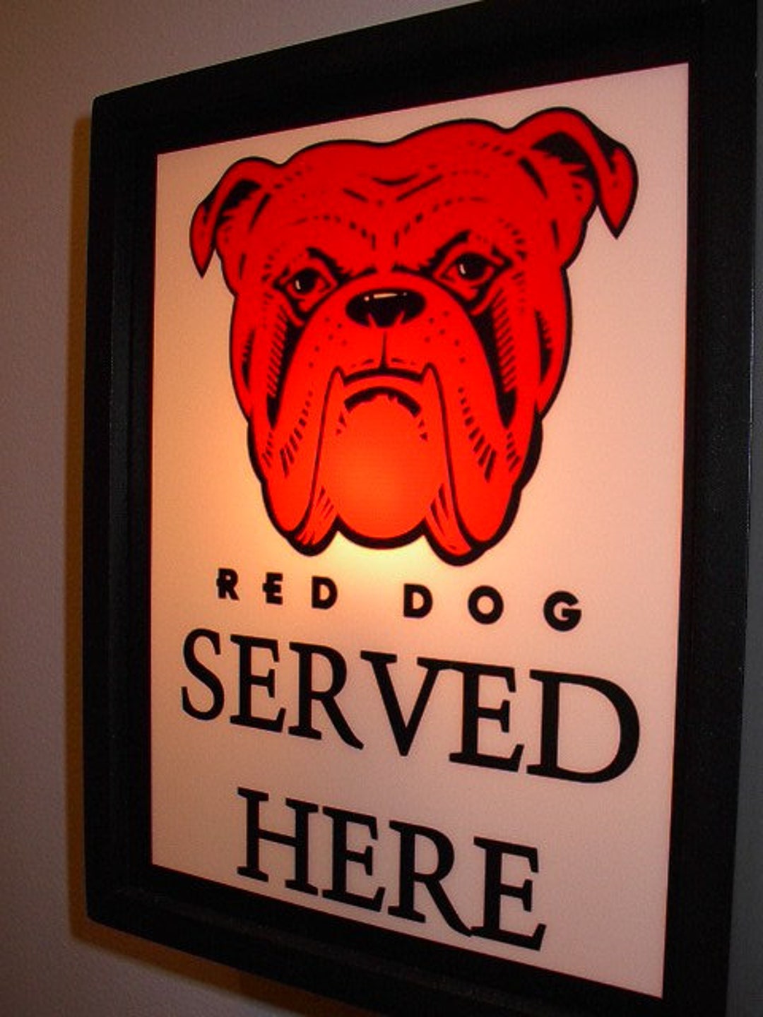 Red Dog Pub Beer Bar Man Cave Lighted Retro Advertising Sign - Etsy