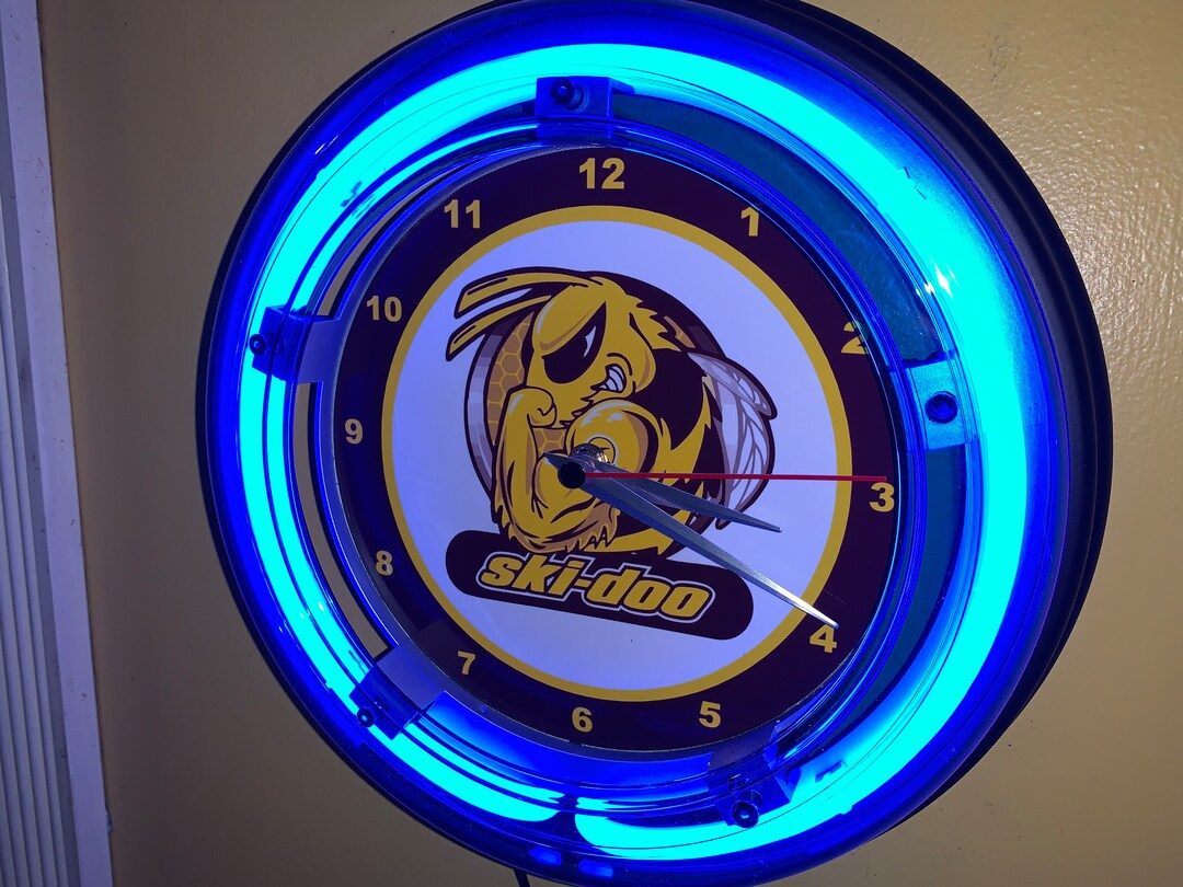 Ski Doo Bee Snowmobile Snow Machine Racing Garage Mechanic Man Cave Bar ...