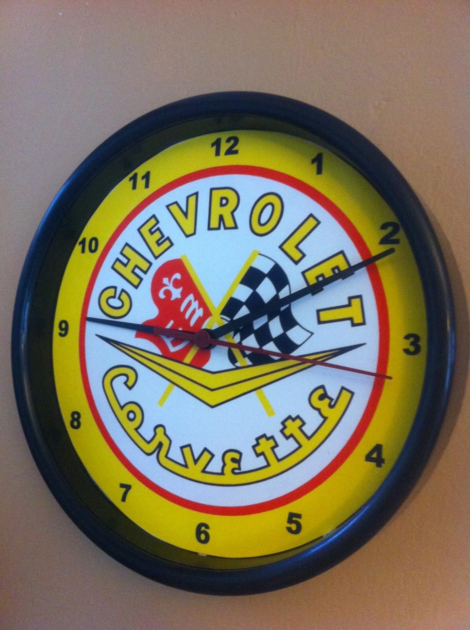 Chevy Corvette Logo Motors Auto Garage Bar Advertising Man Cave Black ...
