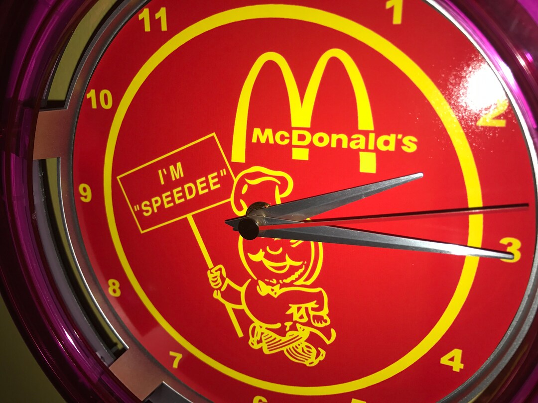 MCDONALD'S SPEEDEE Restaurant Diner Kitchen Neon Wall Clock Advertising ...