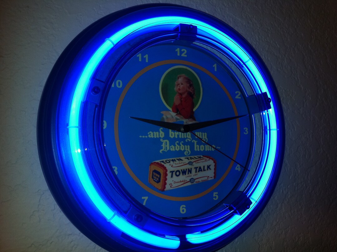 Town Talk Bread Bakery Baker Grocery Store Kitchen Diner Neon Wall ...