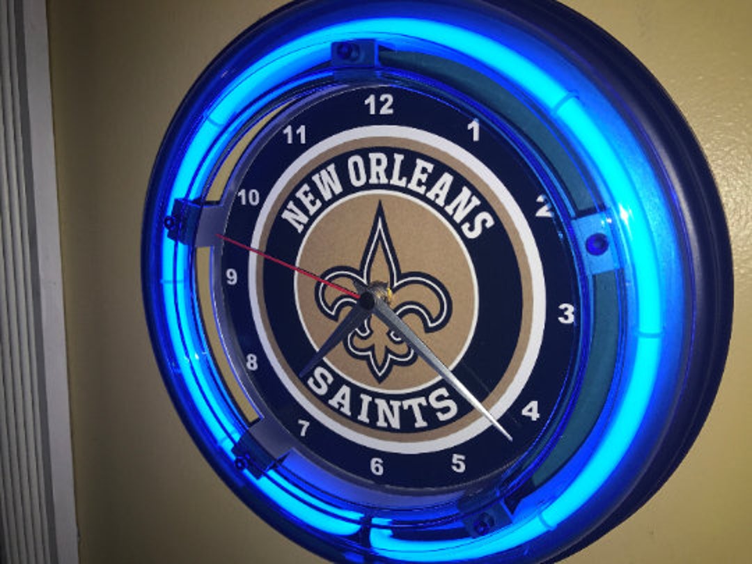 New Orleans Saints Football Man Cave Bar Neon Wall Clock Man Cave Sign ...