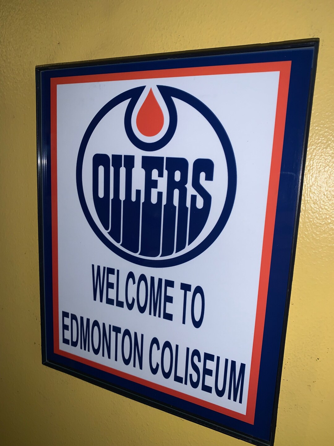 Edmonton Oilers Throwback Hockey Stadium Bar Gameroom Framed ...
