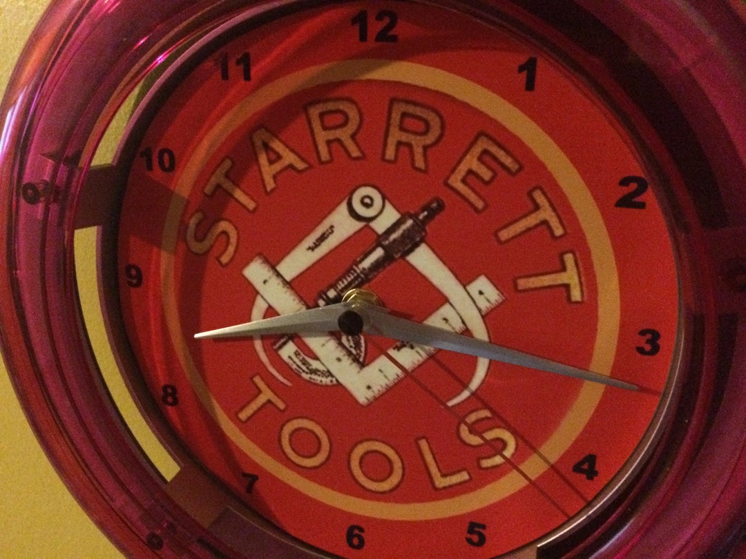 STARRETT PRECISON TOOLS Machinist Shop Garage Bar Neon Man Cave Retro ...