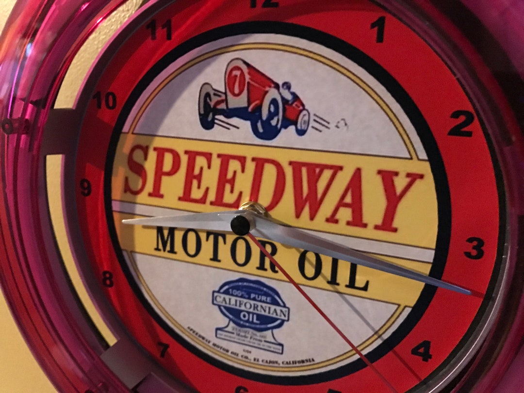 SPEEDWAY Motor Oil Gas Service Station Garage Mechanic Bar Neon Man ...