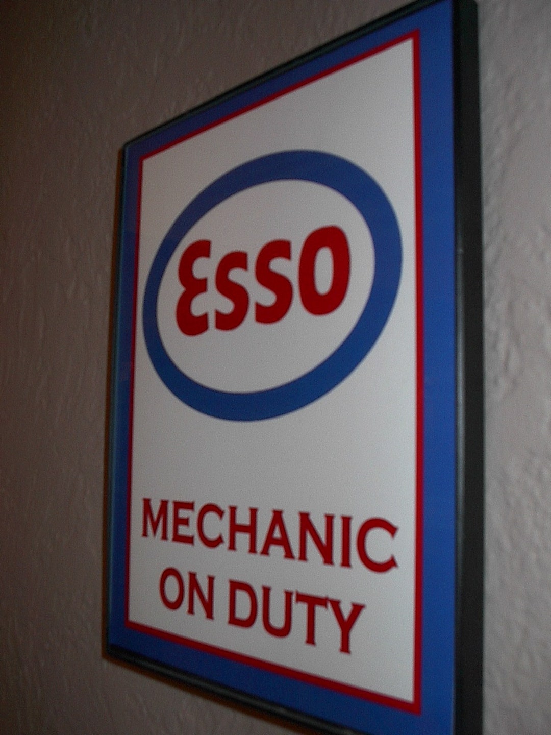 Esso Oil Gas Service Station Garage Mechanic Bar Framed Advertising ...