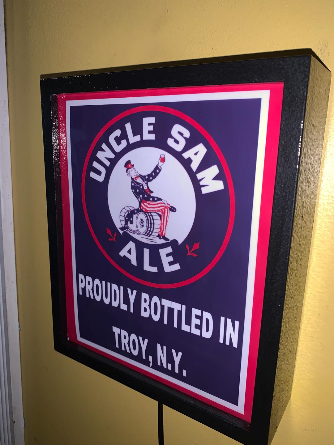 Uncle Sam Ale Beer Troy New York Bar Man Cave Retro Lighted Advertising ...