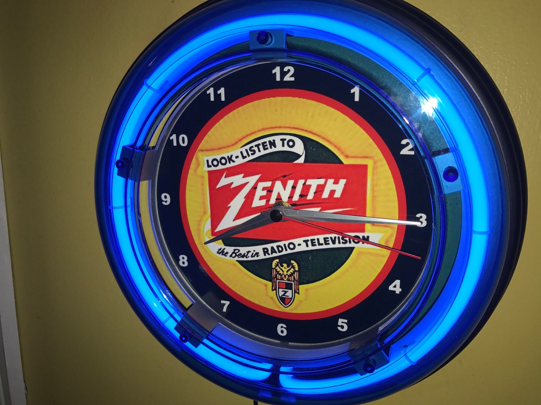 Zenith Radio Repair Shop Store Bar Neon Man Cave Wall Clock Advertising ...