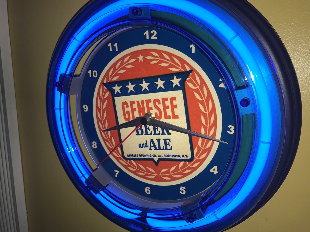 Genesee Ale Beer Bar Neon Retro Wall Clock Man Cave Advertising Sign - Etsy