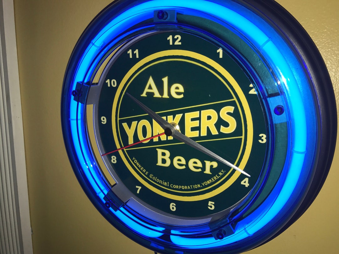 Yonkers New York Beer Bar Neon Retro Wall Clock Man Cave Advertising ...