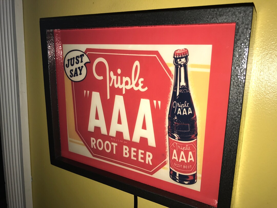 Triple AAA Root Beer Soda Fountain Diner Kitchen Bar Man Cave Retro ...