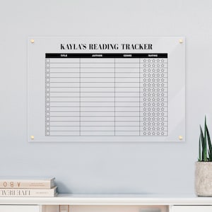 Personalized Acrylic Reading Tracker - Dry Erase Reading Tracker - 2021 ...