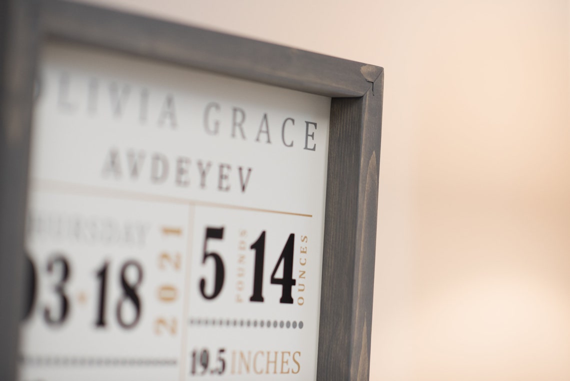 Baby Birth Stats Wood Frame Sign Birth Announcement Baby - Etsy