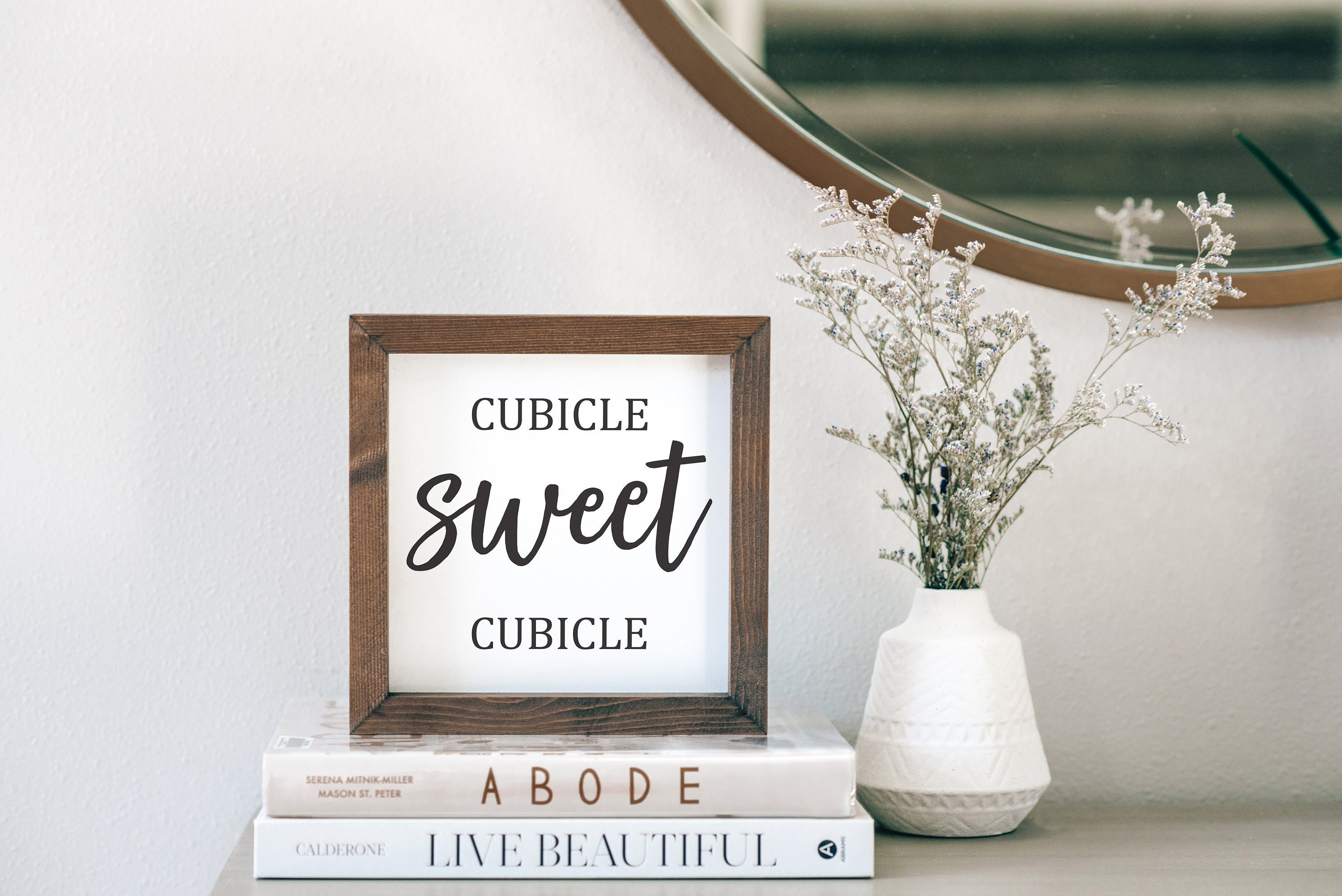 Cubicle Sweet Cubicle Framed Wood Sign Home Sign Wall - Etsy