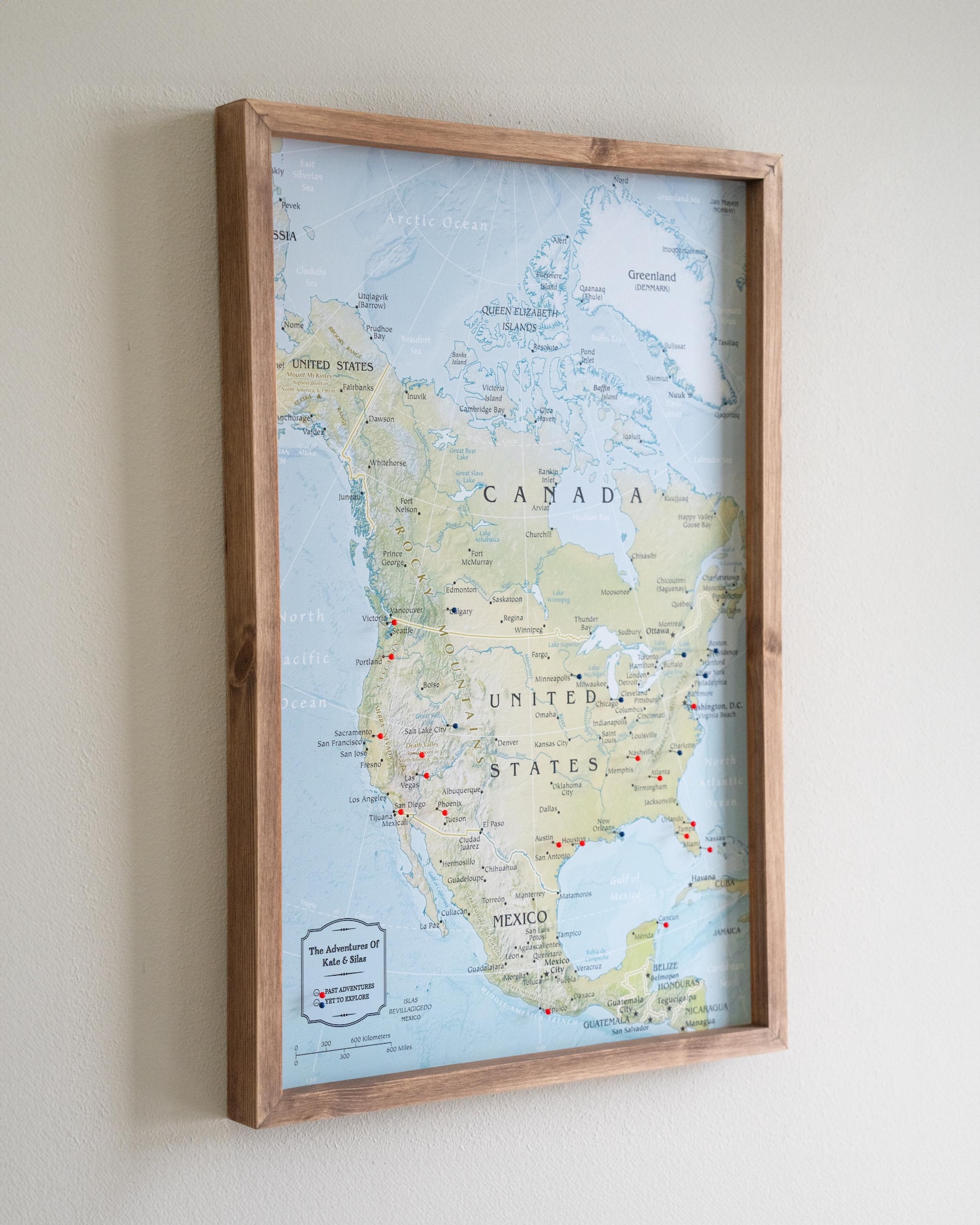 Push Pin North America - Push Pin USA - Personalized Travel Map ...