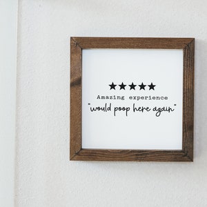 Amazing Experience Framed Sign - Five Star Sign - Funny Bathroom Decor ...