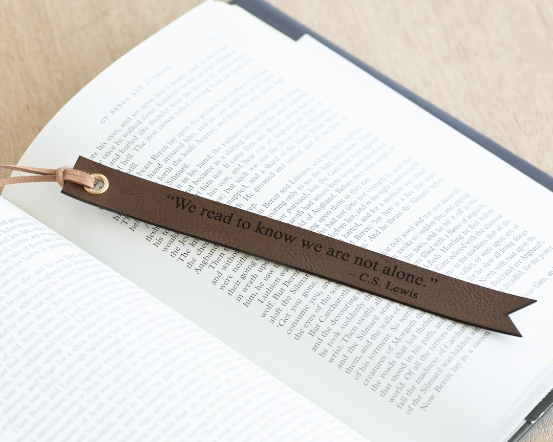 Personalized Engraved Leather Bookmark - Custom Bookmark With a Quote ...