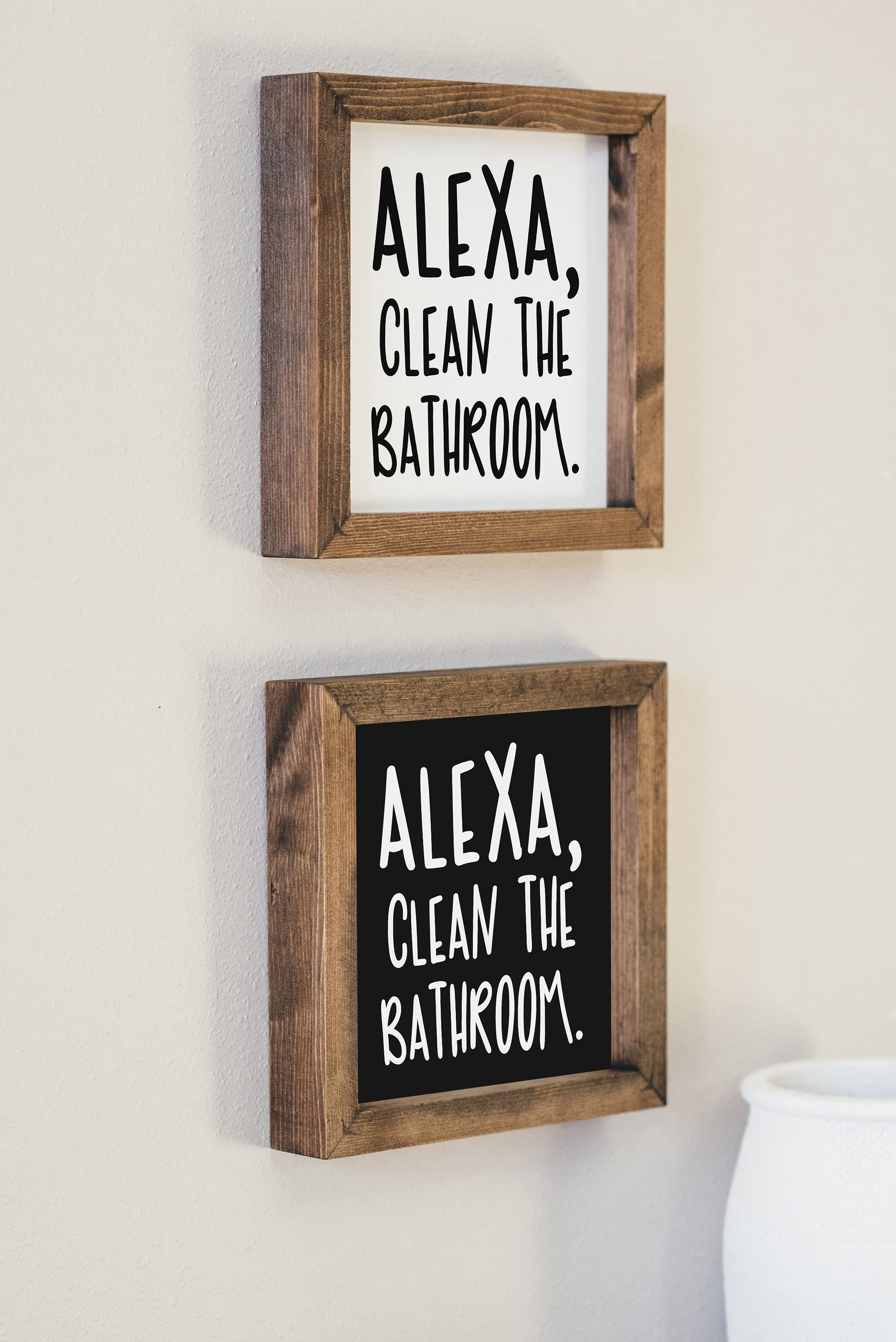 Alexa Clean the Bathroom Sign Humor Bathroom Decor Funny - Etsy