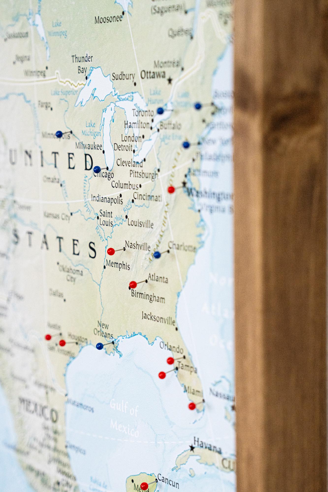 Push Pin North America - Push Pin USA - Personalized Travel Map ...