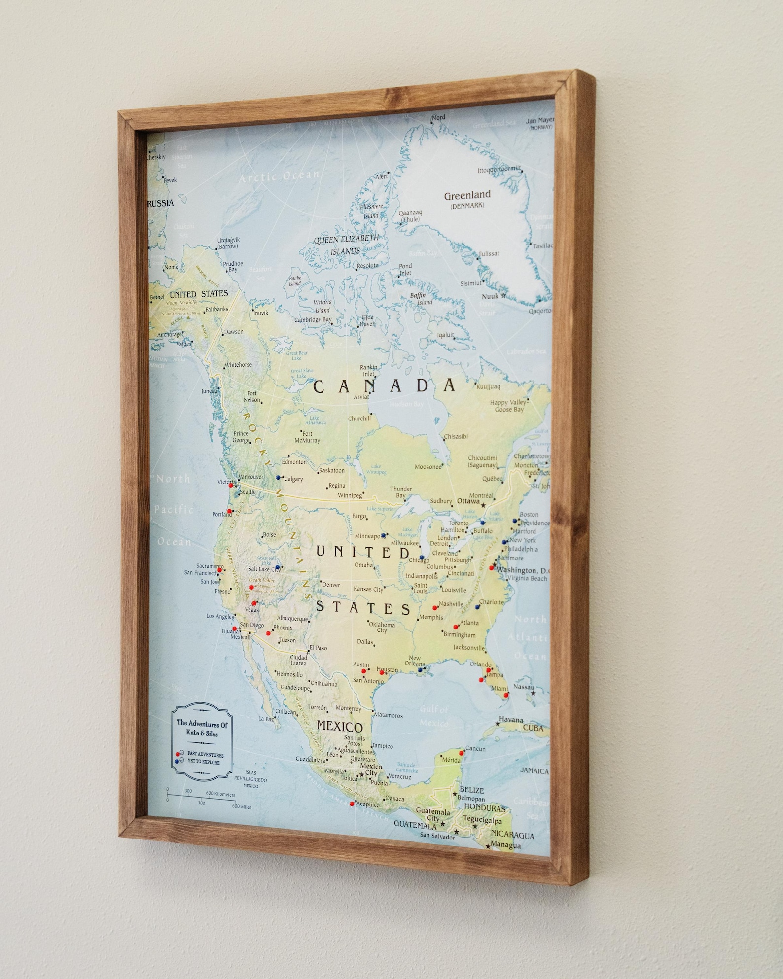 Push Pin North America - Push Pin USA - Personalized Travel Map ...