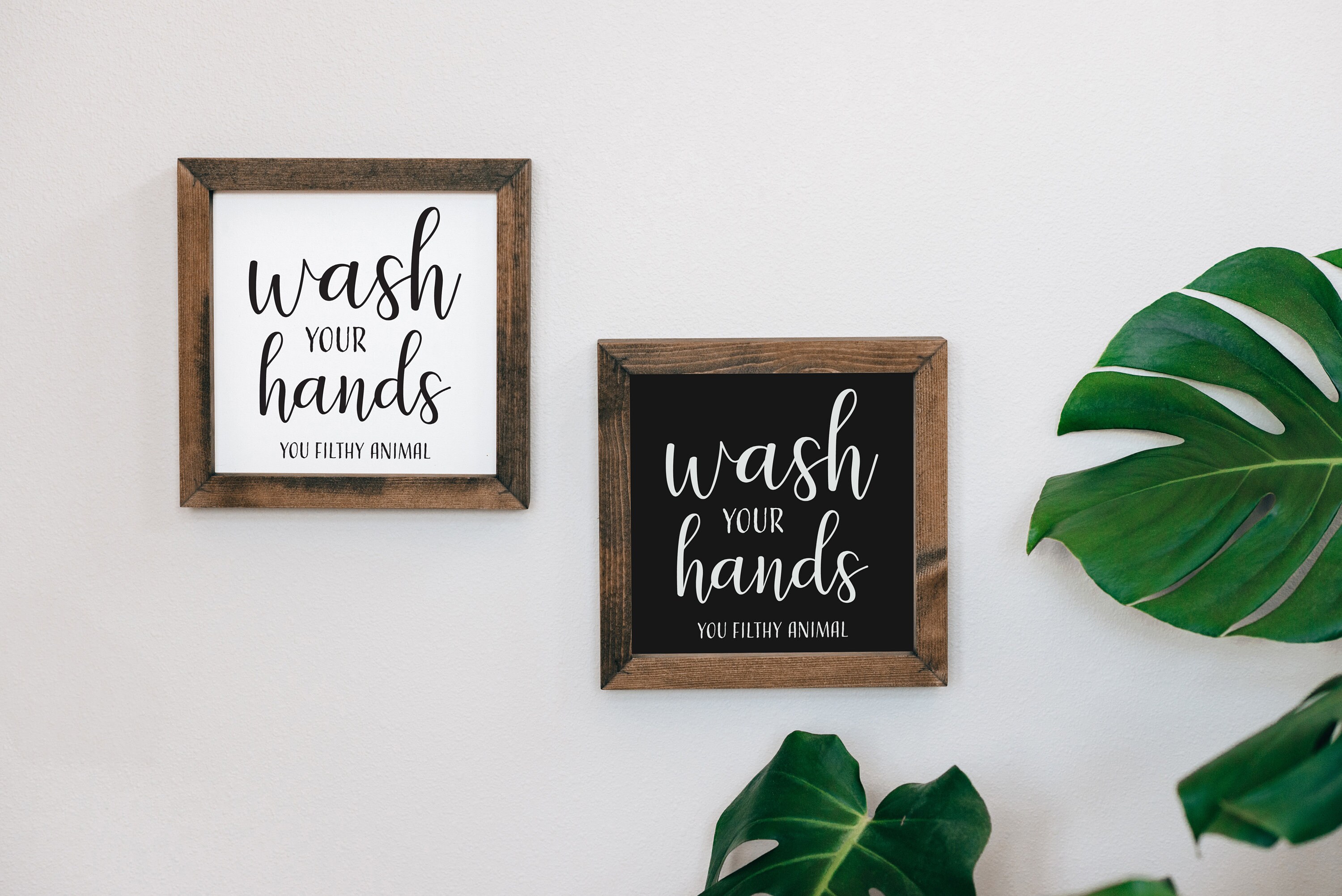 Wash Your Hands Framed Sign - Mini Bathroom Signs - Funny Bathroom Sign ...