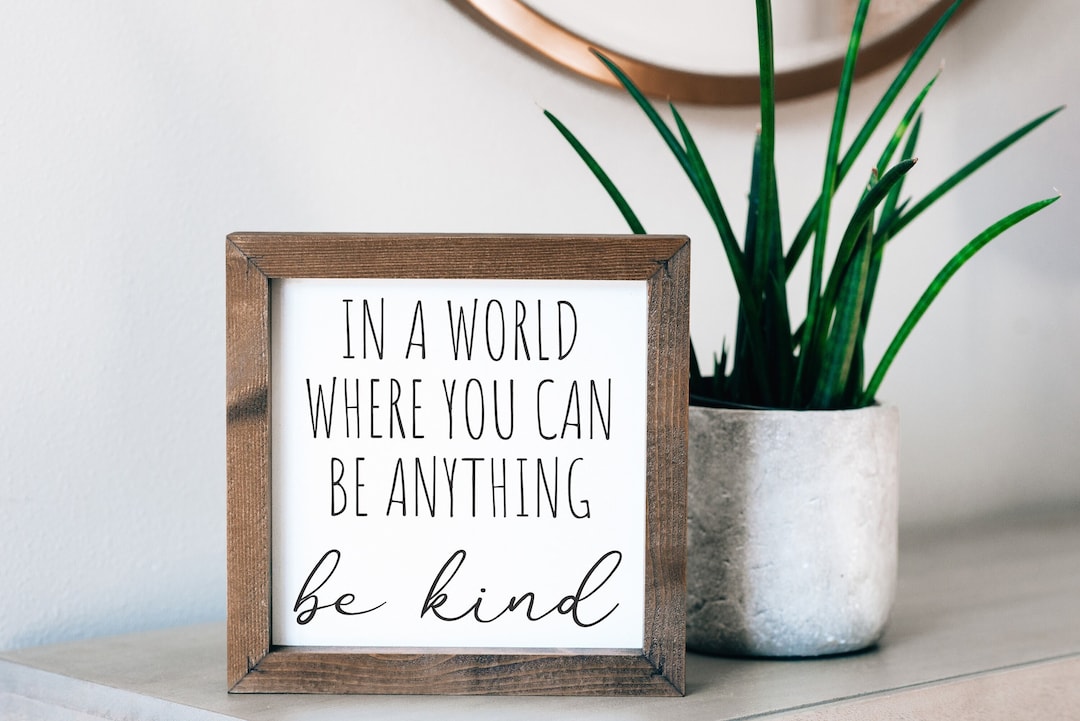 Be Kind Home Framed Wood Sign - Wall Decor - Wall Art - Mini Wall Sign ...