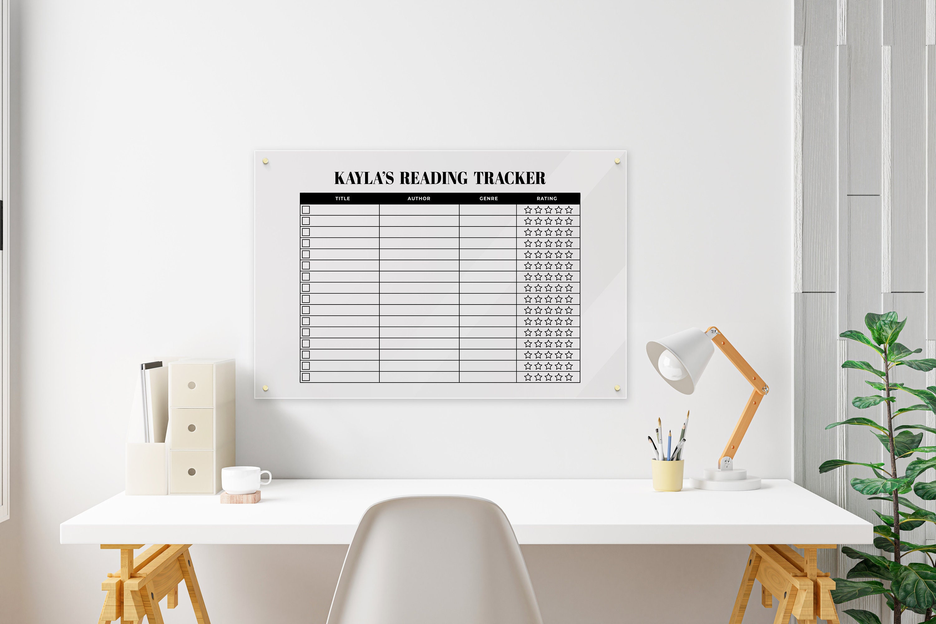 Personalized Acrylic Reading Tracker Dry Erase Reading - Etsy