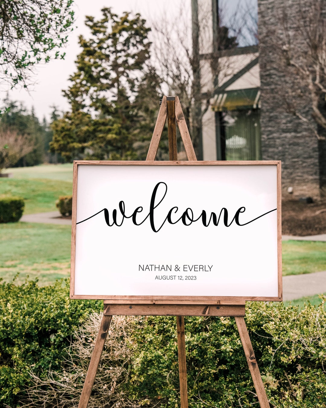 Wedding Welcome Sign - Personalized Framed Wedding Sign - White Wedding ...