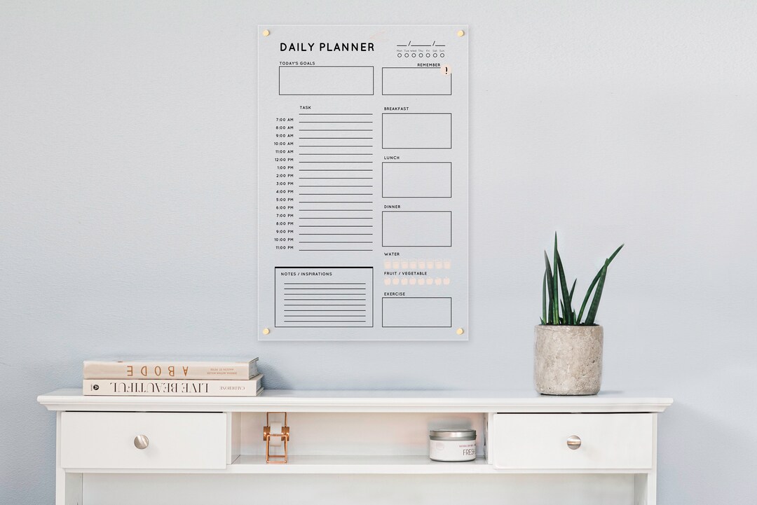 Personalized Acrylic Daily Planner - Dry Erase Daily Acrylic Planner ...