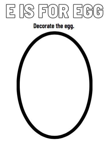 E is for Egg Coloring Page - Etsy