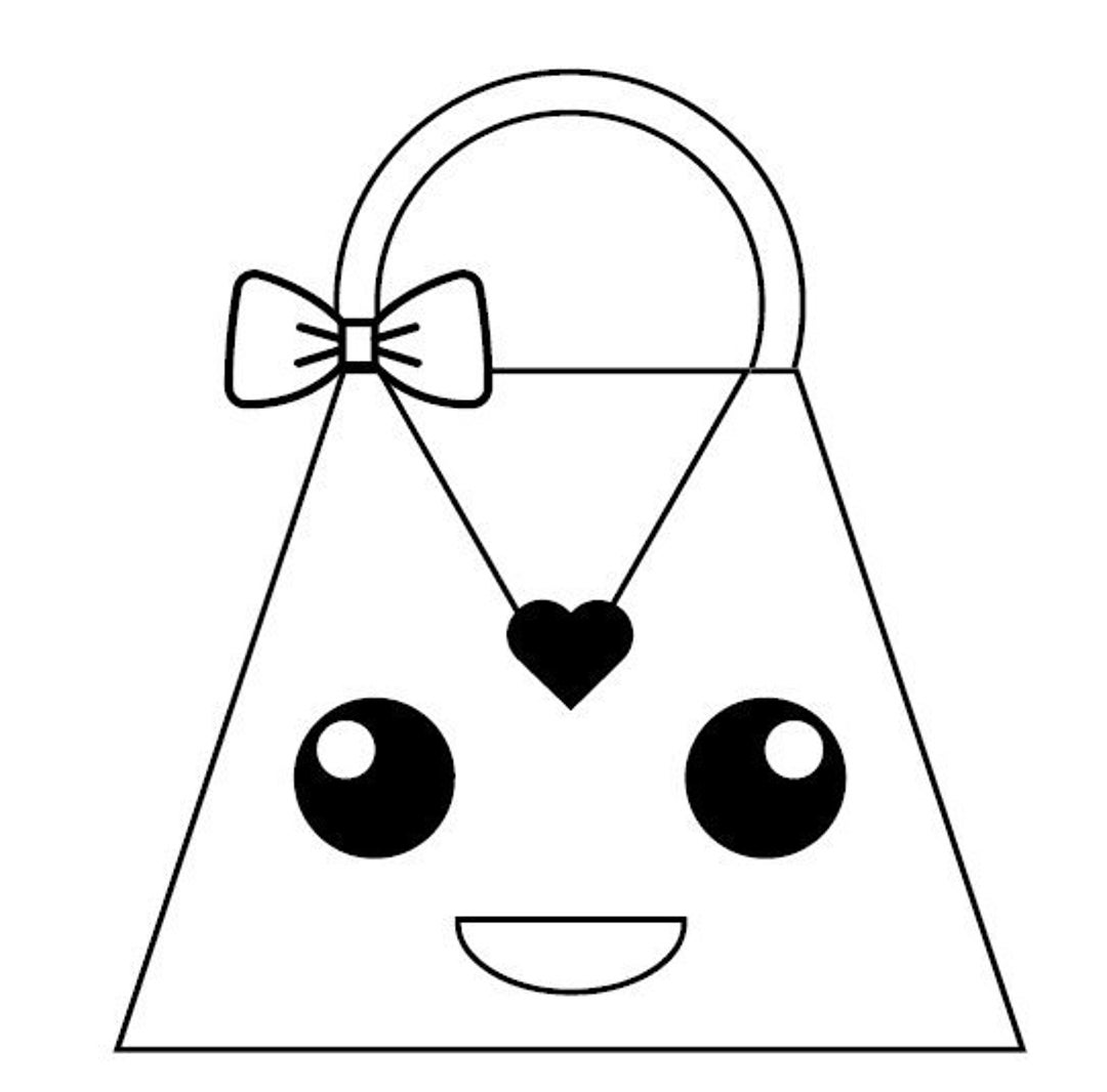 Kawaii Style Purse Coloring Page - Etsy