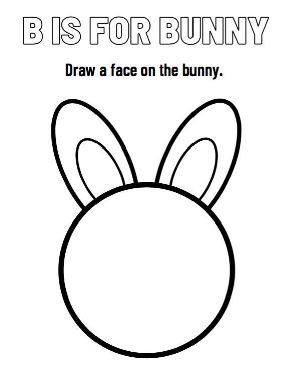 B is for Bunny Coloring Page - Etsy