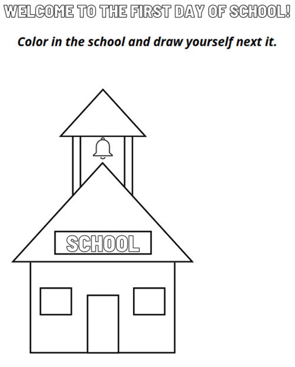 Welcome to the First Day of School Coloring Page - Etsy