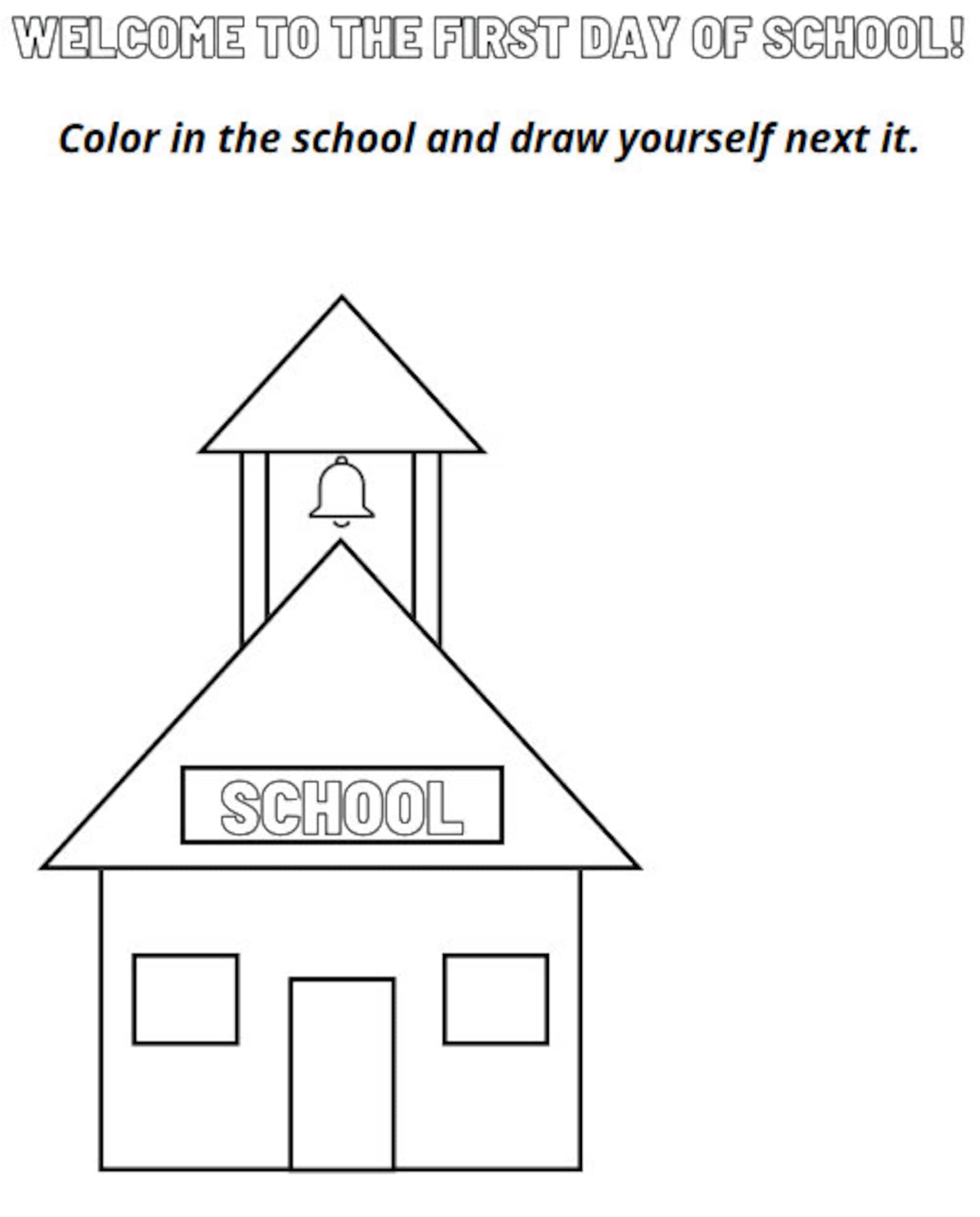 Welcome to the First Day of School Coloring Page - Etsy
