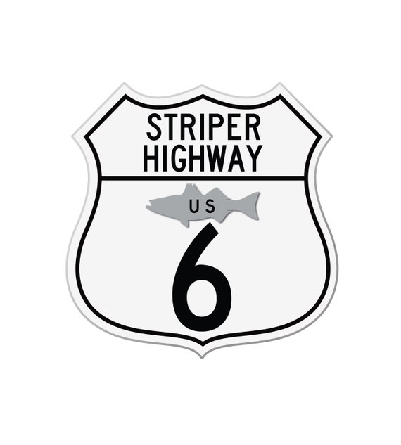 US 6 Striper Highway Cut Vinyl Sticker Cape Cod | Etsy