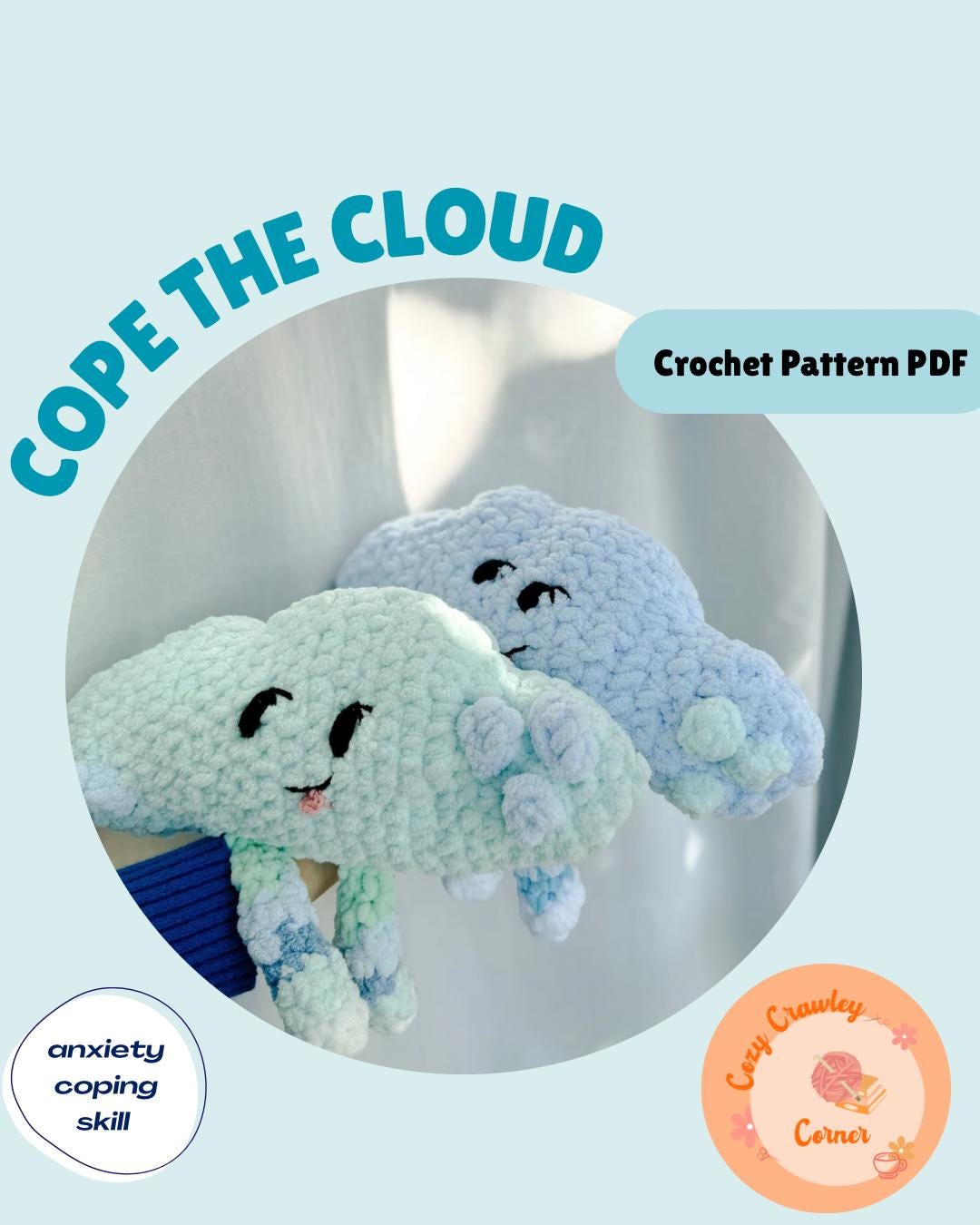 Cope Cloud Crochet Pattern | Anxiety Coping Skill | Pdf | Grounding ...
