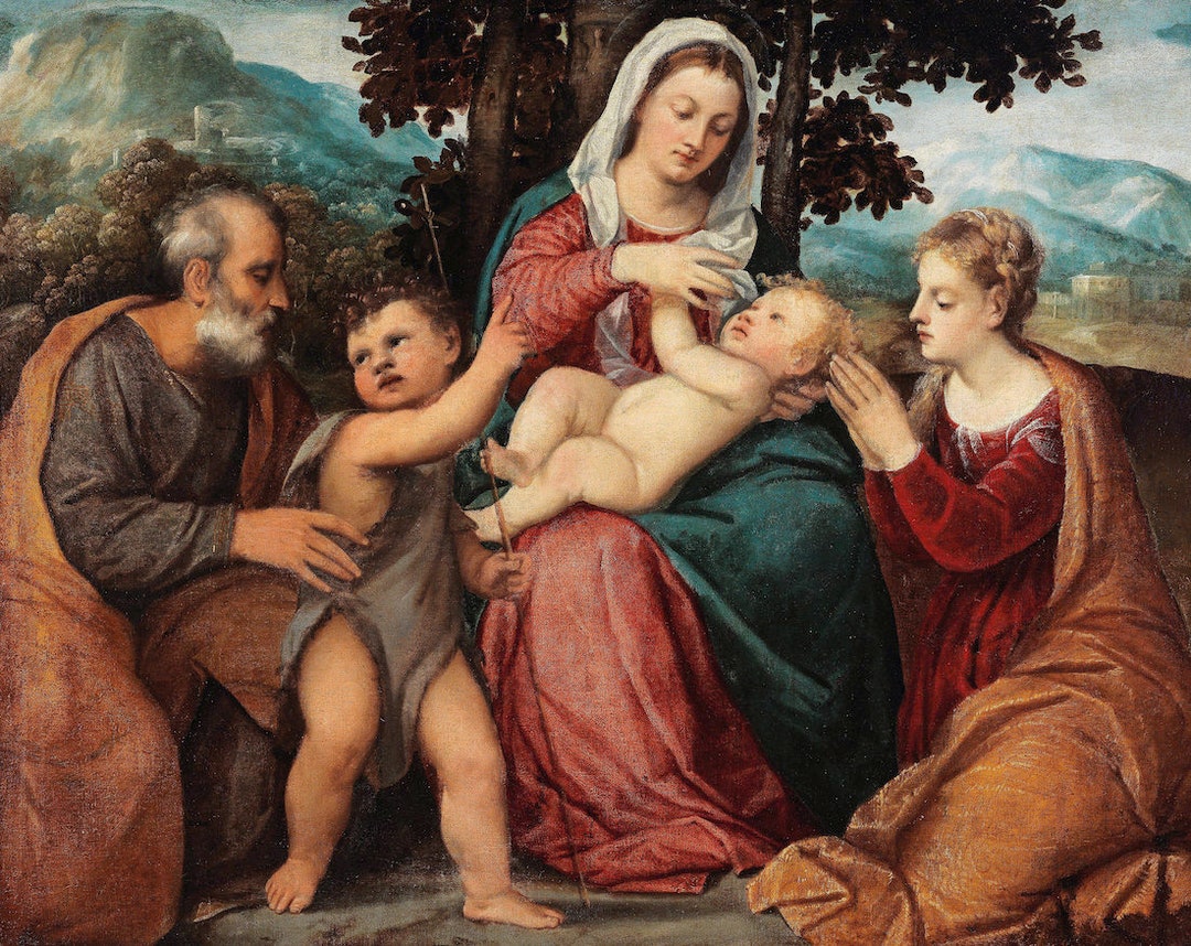 Holy Family With John the Baptist | Bonifacio De' Pitati | 1540 ...