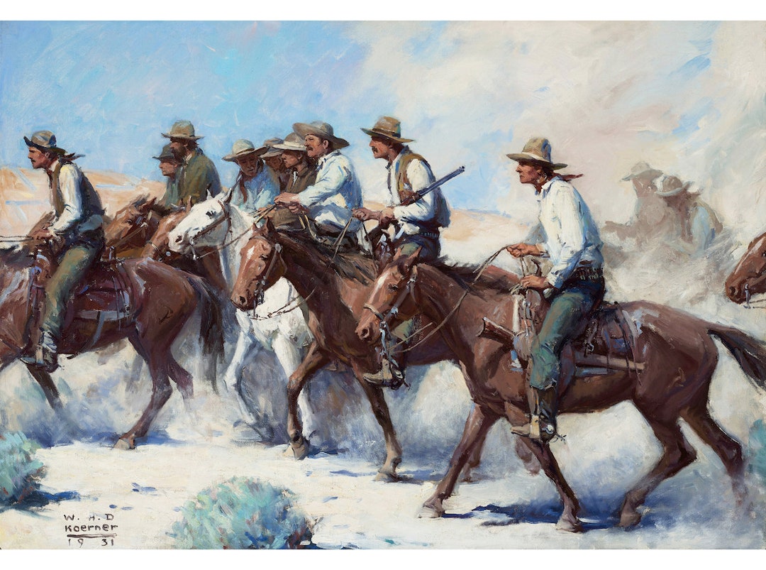 The Posse | William Henry Koerner | 1931 Wild West Art Print - Etsy