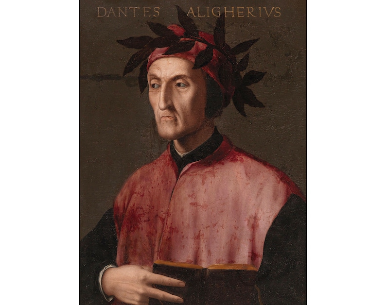 Portrait of Dante Alighieri Florence Art 1540 Renaissance Divine Comedy ...
