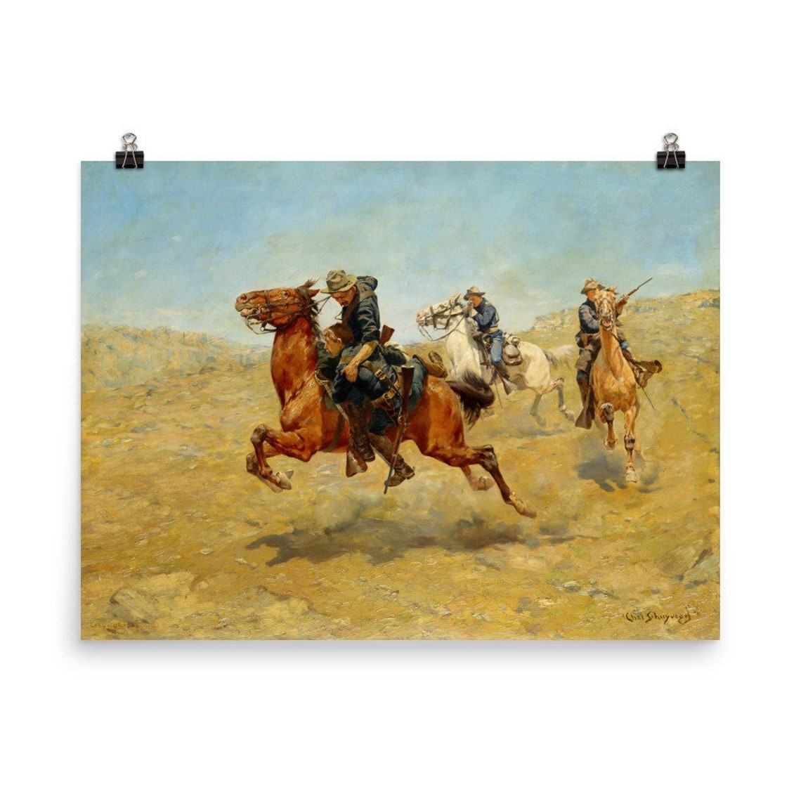 My Bunkie | Charles Schreyvogel | 1899 Wild West Shootout Poster Print ...