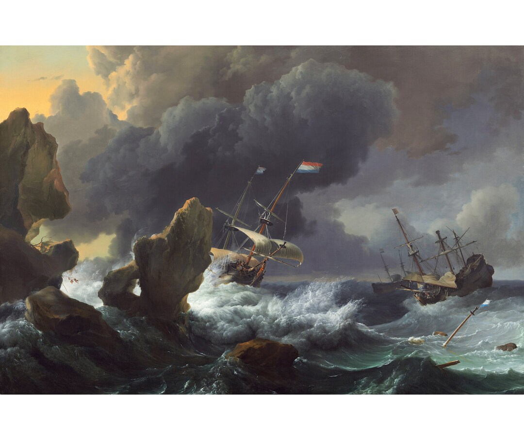 Ships in Distress off a Rocky Coast | Ludolf Backhuysen | 1667 Nautical ...