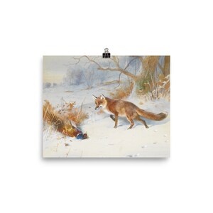 Overlooked by the Beaters | Archibald Thorburn | 1913 Fox Animal Poster ...