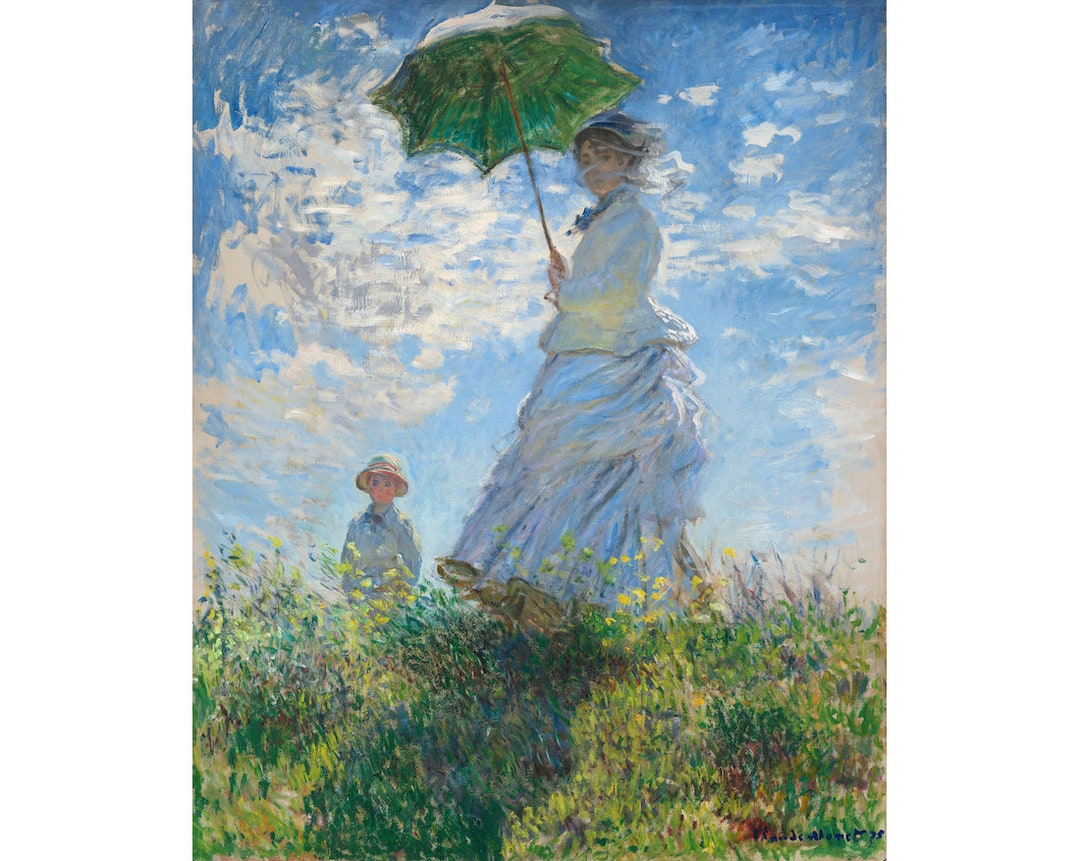Woman With a Parasol | Claude Monet | 1875 Impressionism Monet Poster ...